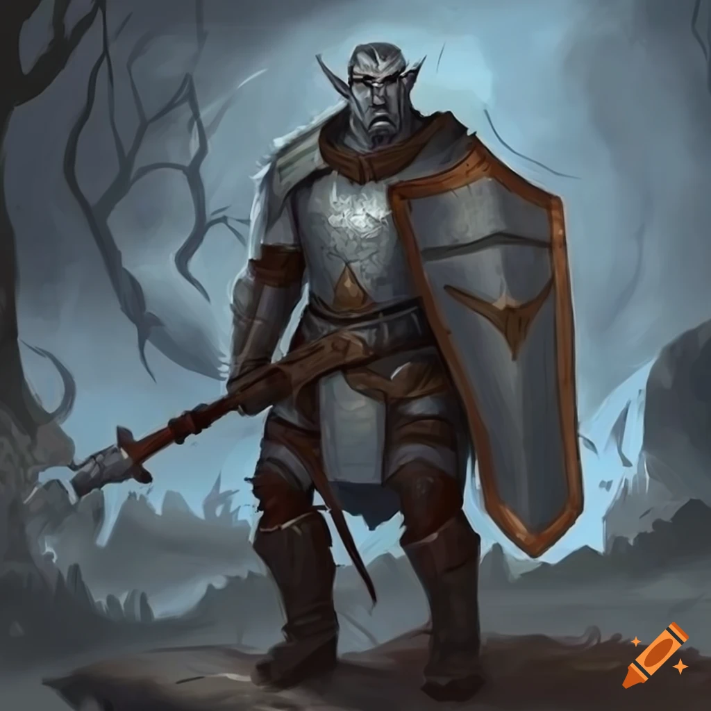 Portrait of a goliath paladin from d&d 5e on Craiyon