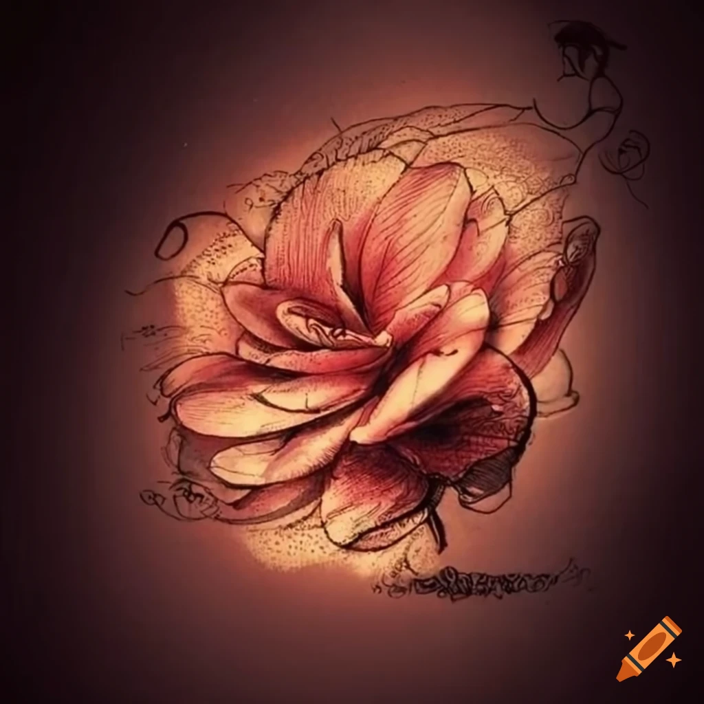 Elegant calligraphy of the word 'flor' with pen and ink on Craiyon