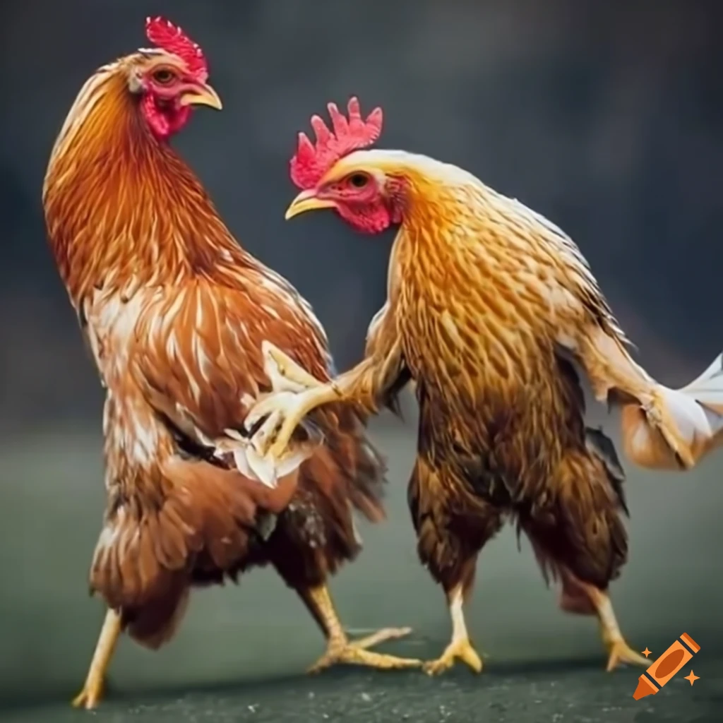 Fighting chickens on Craiyon