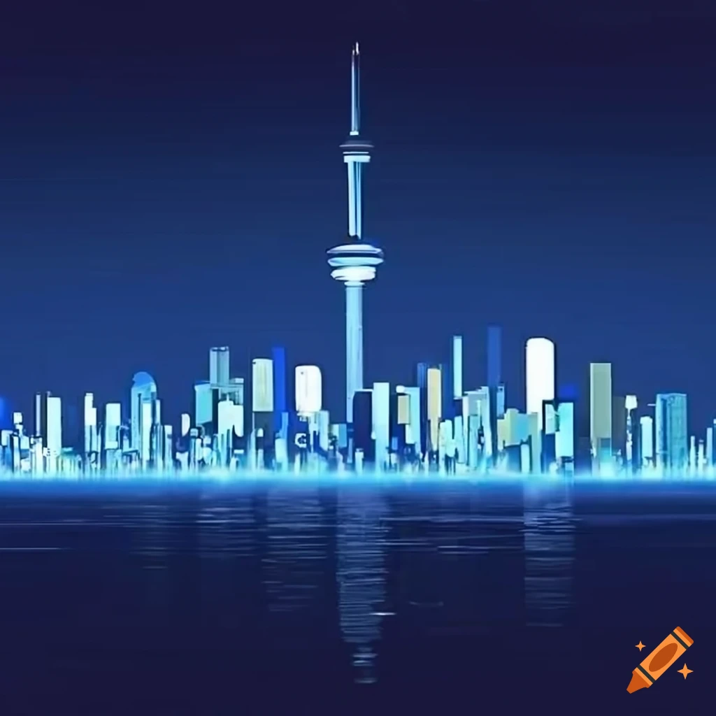 Happy new year written in cursive font with toronto city skyline and ...