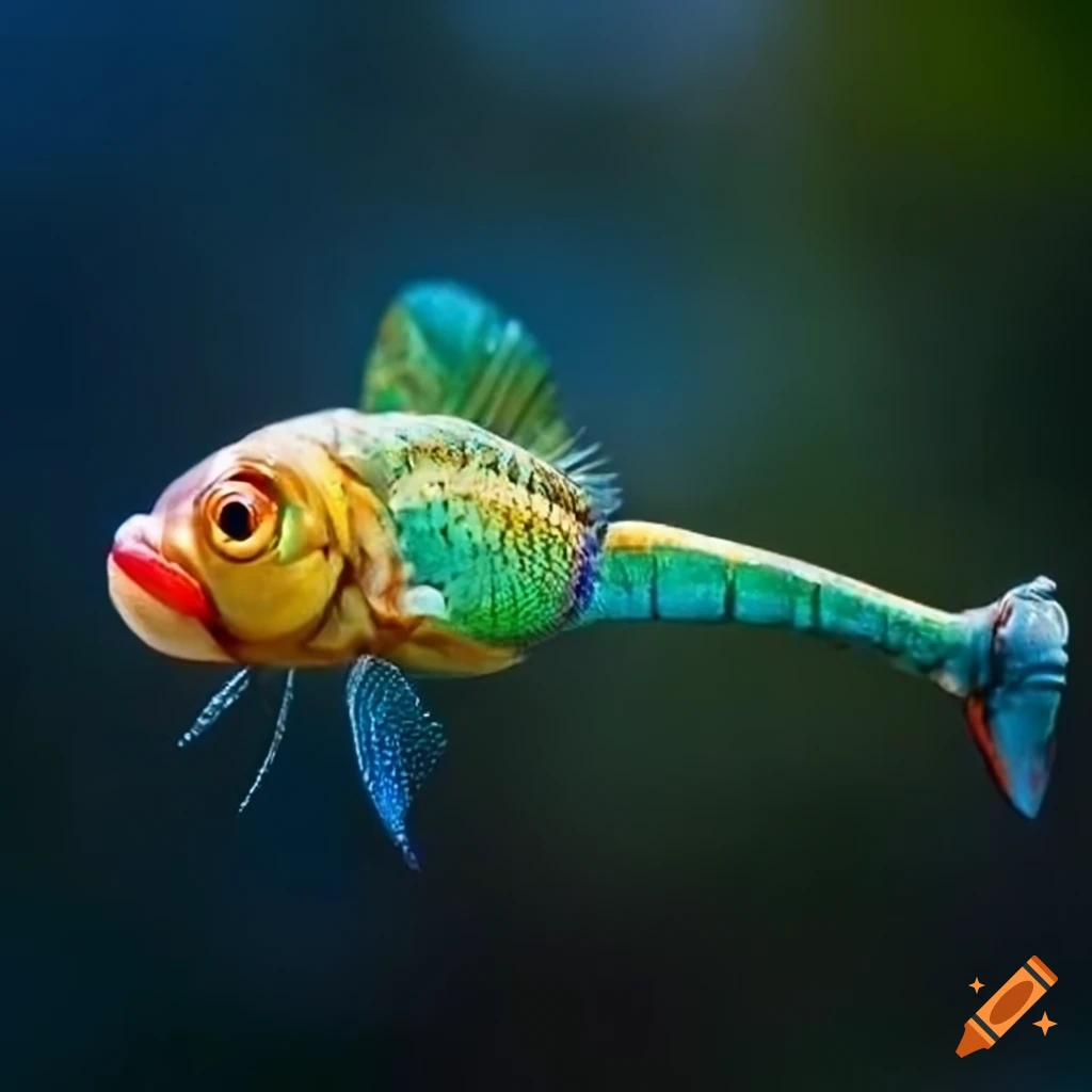 Hybrid fish dragonfly illustration on Craiyon