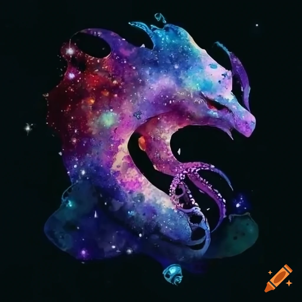 Dragon with octopus in the midst of a galaxy on Craiyon