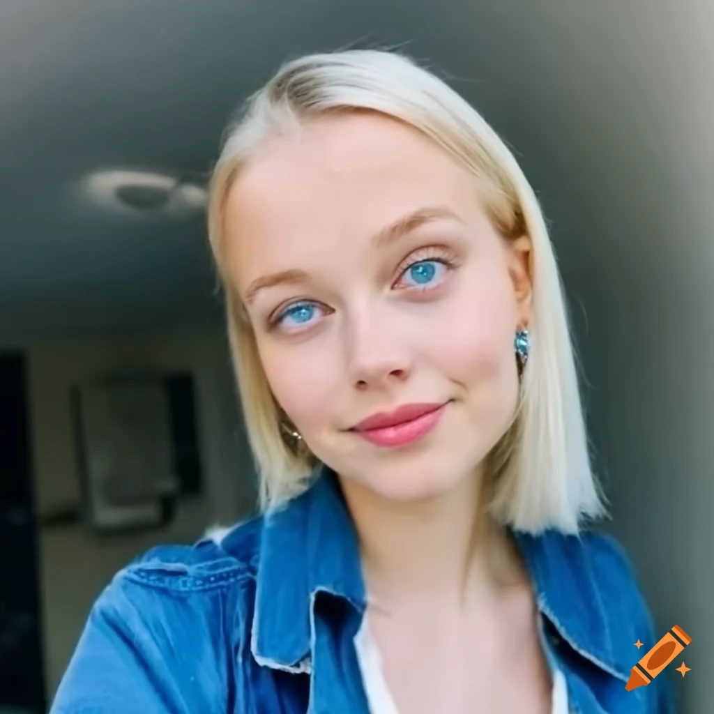 Smiling Swedish Girl With Blue Eyes And Platinum Hair On Craiyon