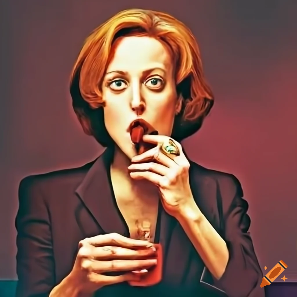 Dana scully eating a car on Craiyon