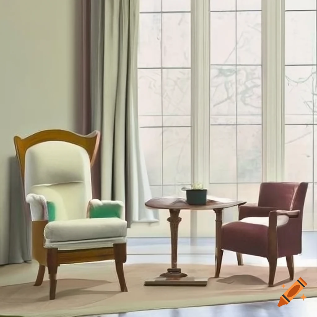 Serene room promoting comfort, productivity, and well-being with a cozy ...