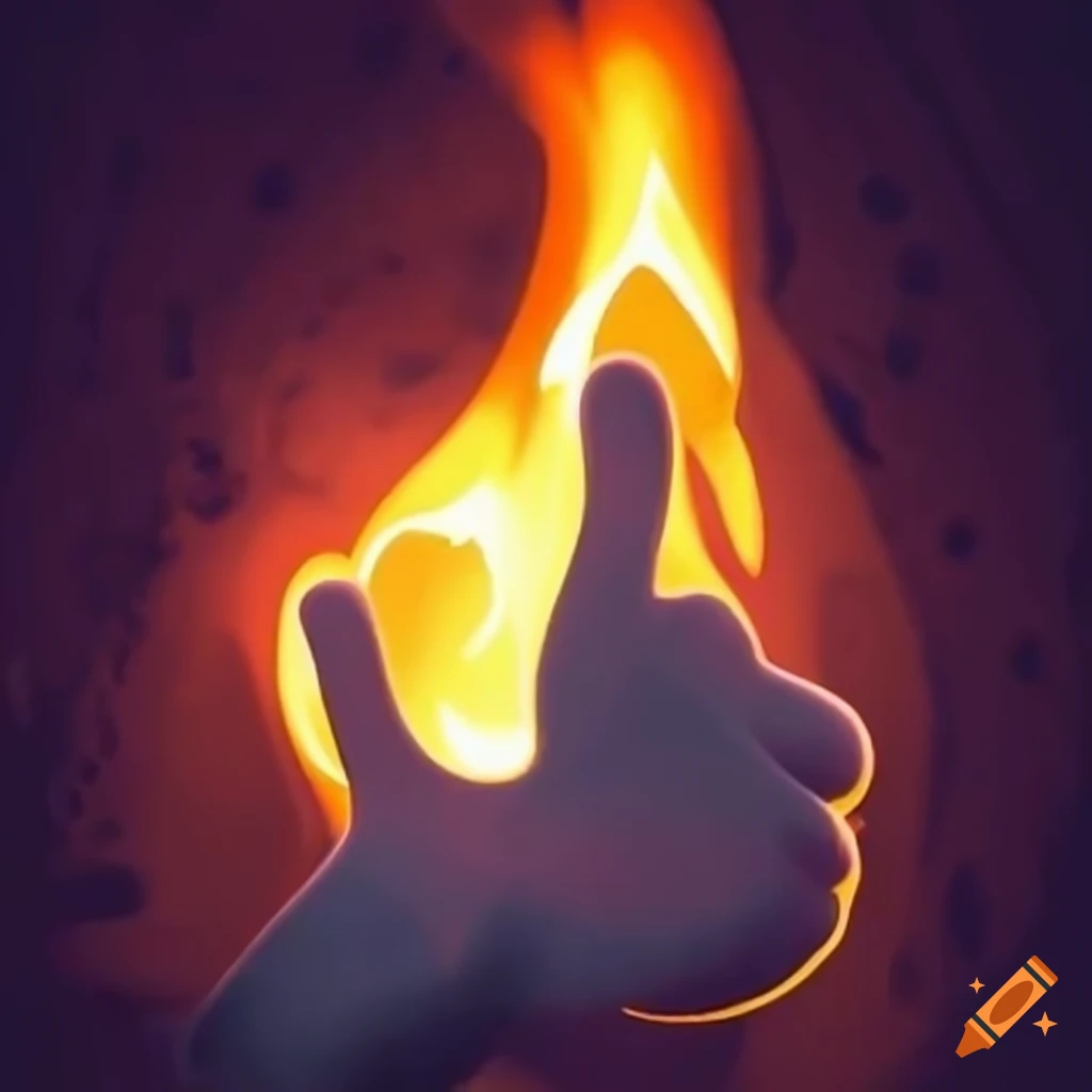 Happy thumbs up fire representing barbecue on Craiyon