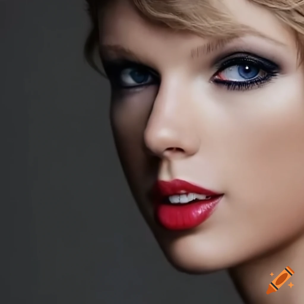 Taylor swift with striking black eyes on Craiyon