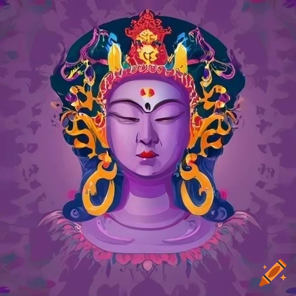Purple tibetan goddess representing nothingness and the void in asian ...