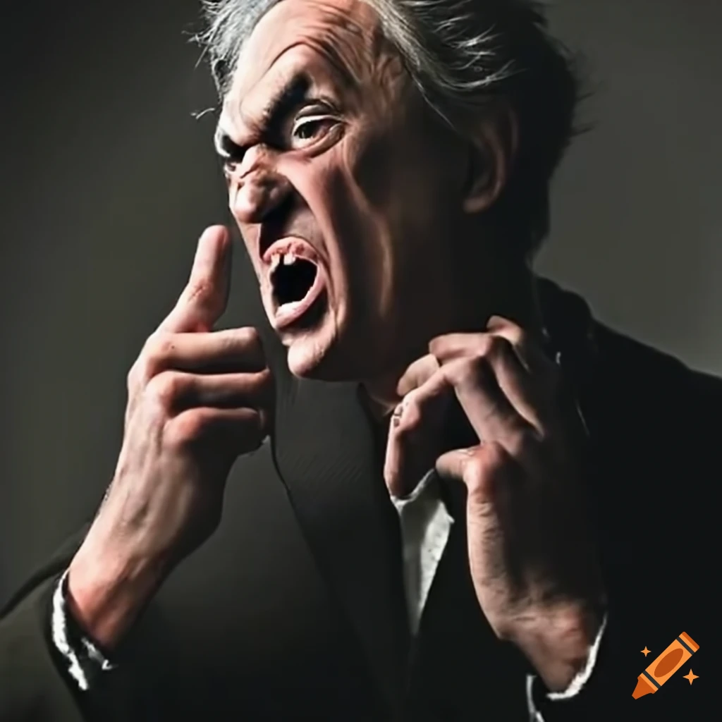 An intense man with a serious expression on Craiyon