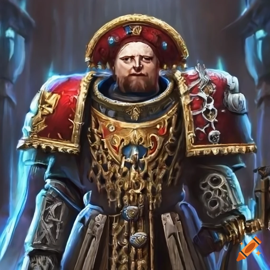 Depiction of King Henry VIII as a Warhammer 40k rogue trader with power ...