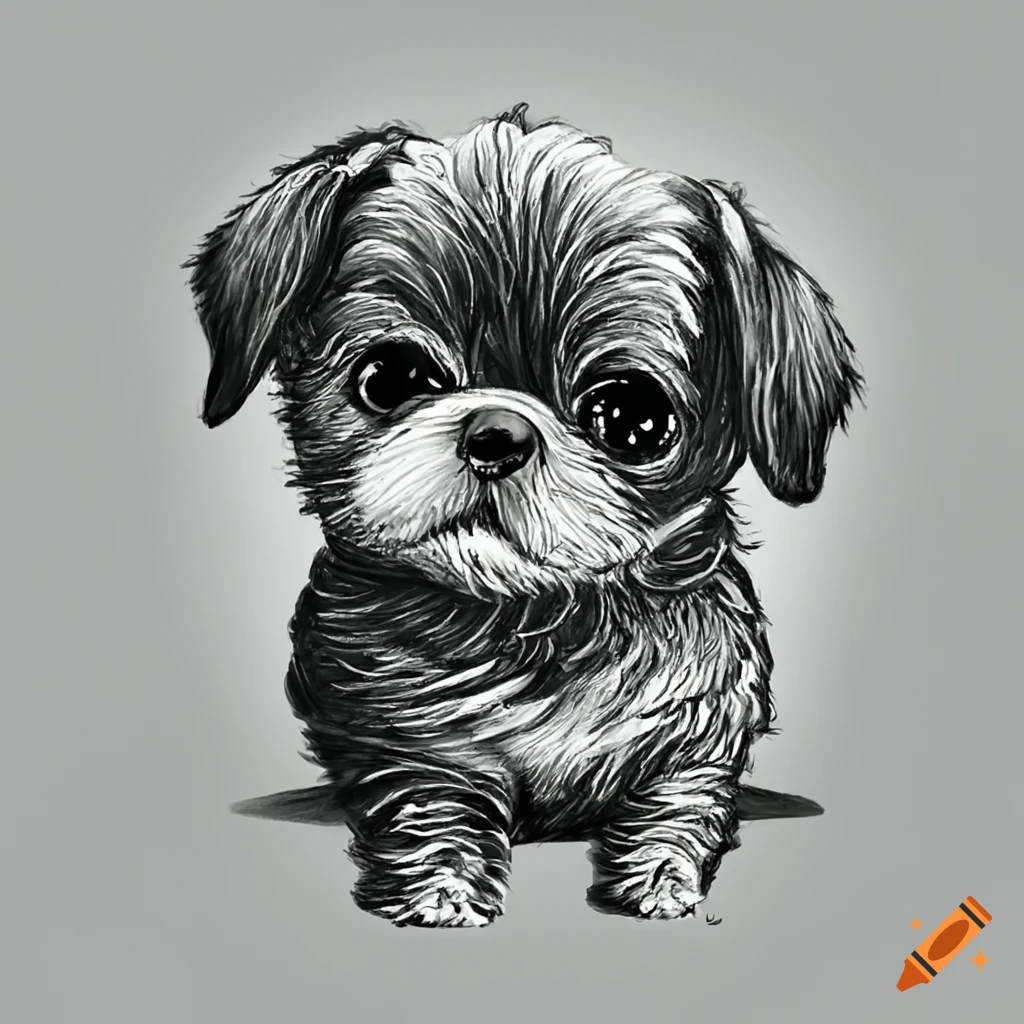 Cute small grumpy dog on Craiyon