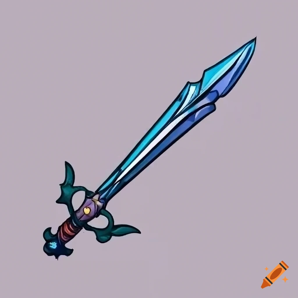 Magic sword outline drawing on Craiyon
