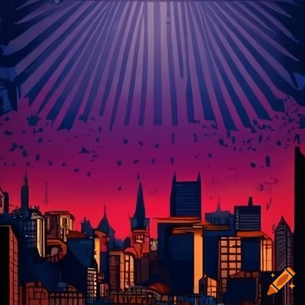 Comic city background on Craiyon
