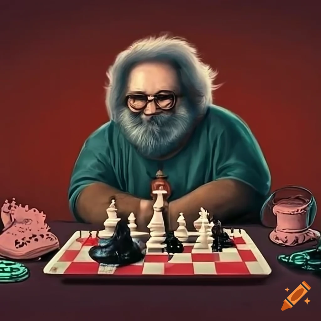 Musical legends playing chess in a unique style on Craiyon