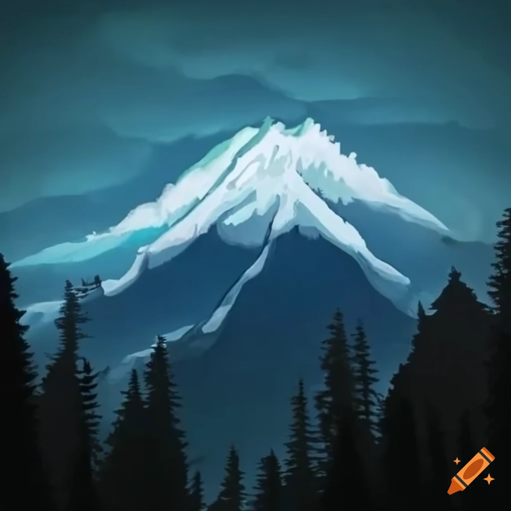 Mount ebott in the cascade range on Craiyon