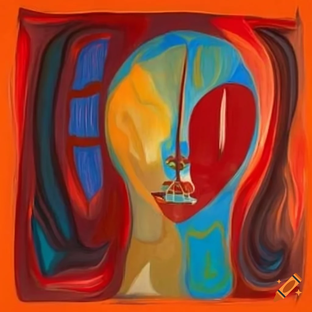 Abstract Painting Of Non human Forms With Dark Tones And An Unsettling abstract-painting-of-non-human-forms-with-dark-tones-and-an-unsettling