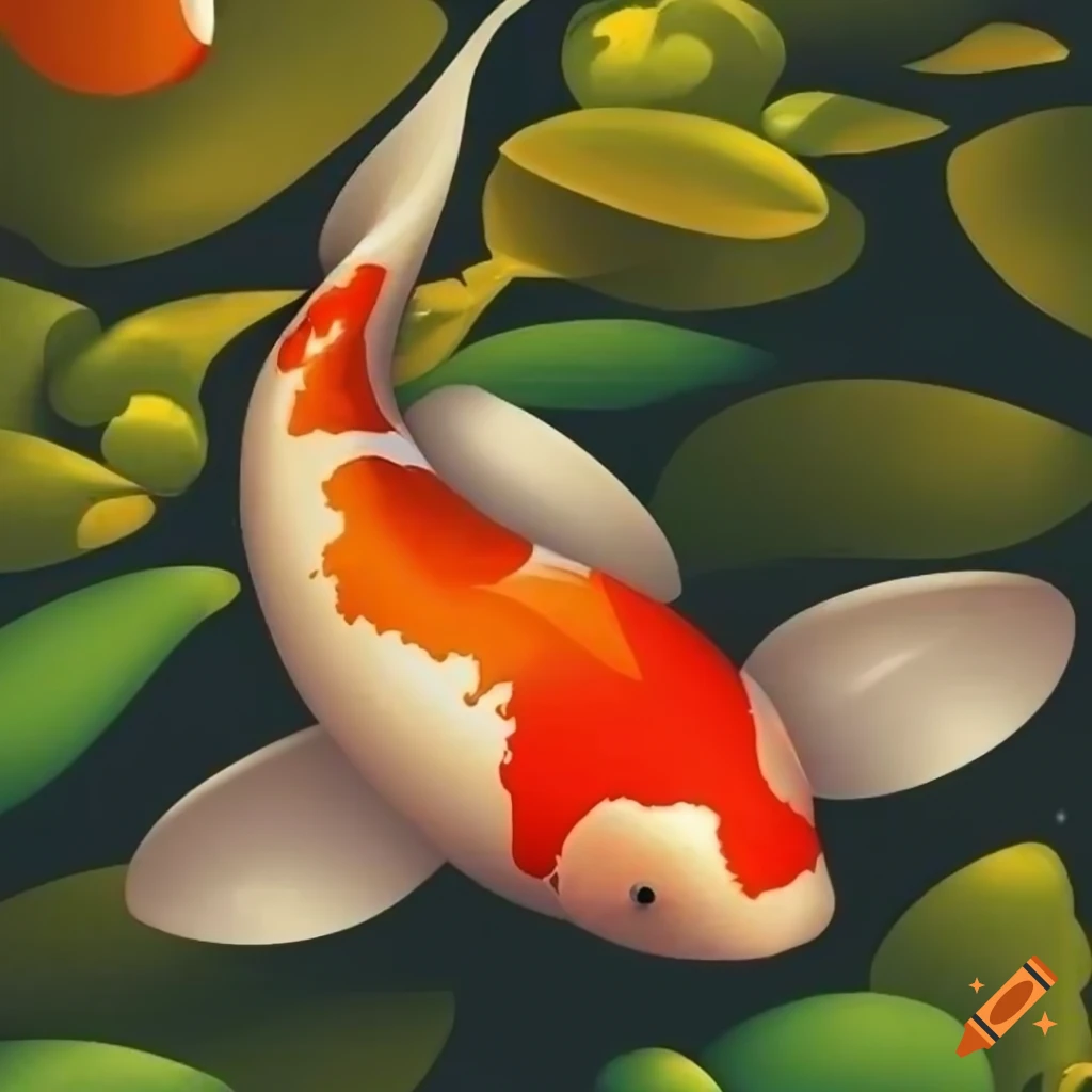 Enchanted koi pond abstract on Craiyon