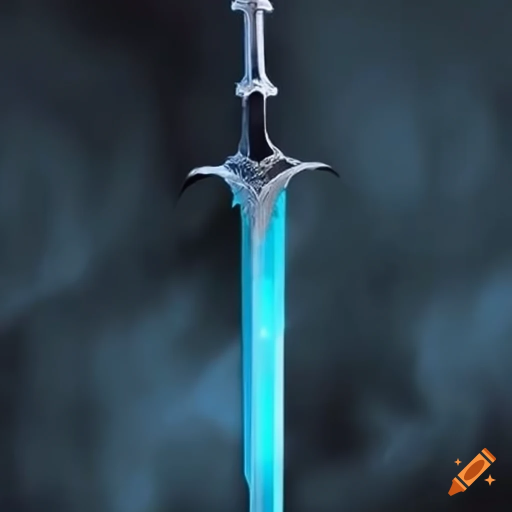 Sword with black diamond blade emitting dark electricity on Craiyon