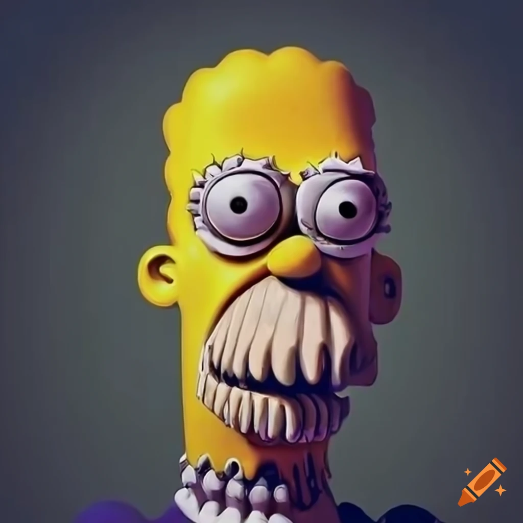 Artistic depiction of simpsons characters influenced by giger's style ...