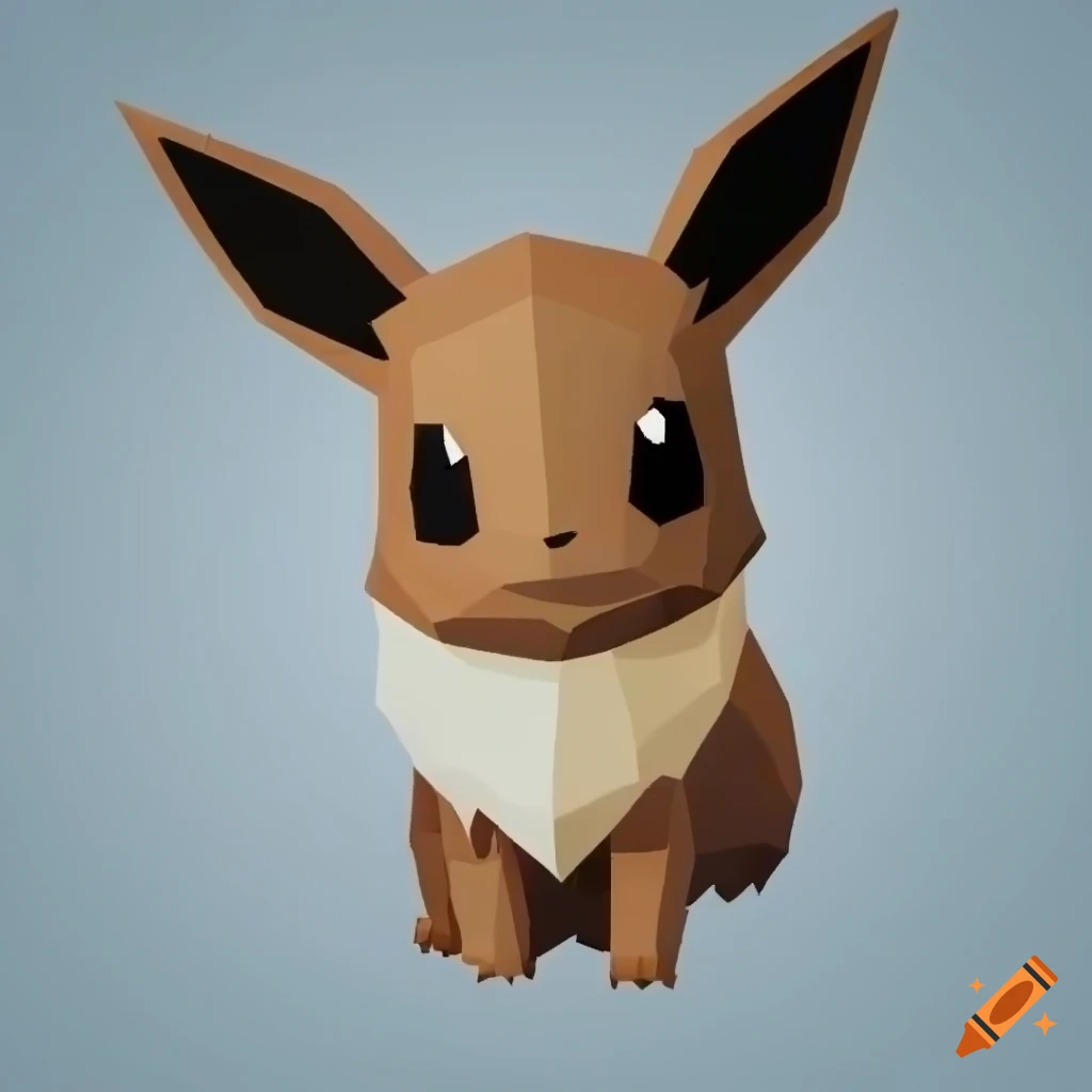 Low poly eevee on Craiyon