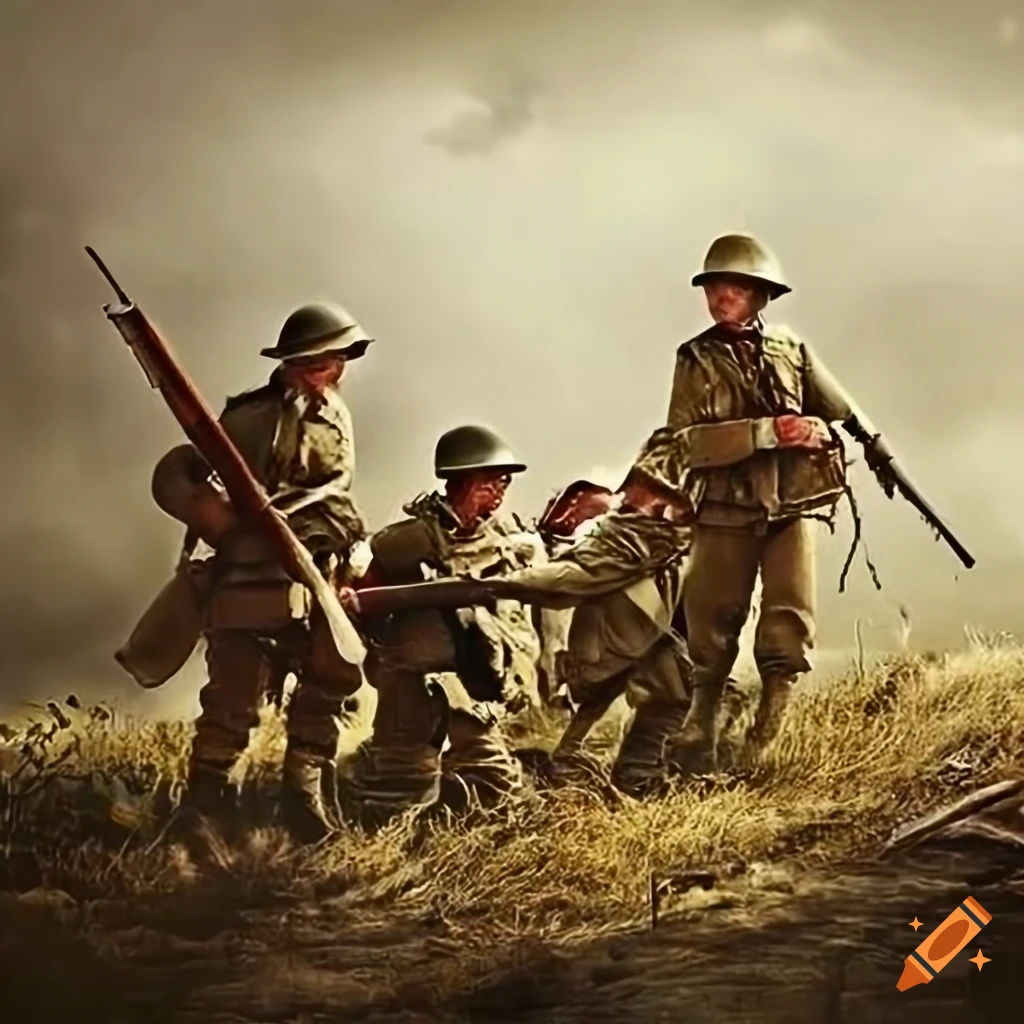 World war 1 no man's land battlefield on Craiyon