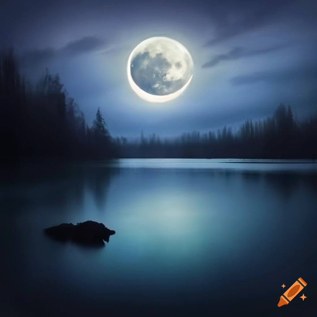 Moonlit gothic lake on Craiyon