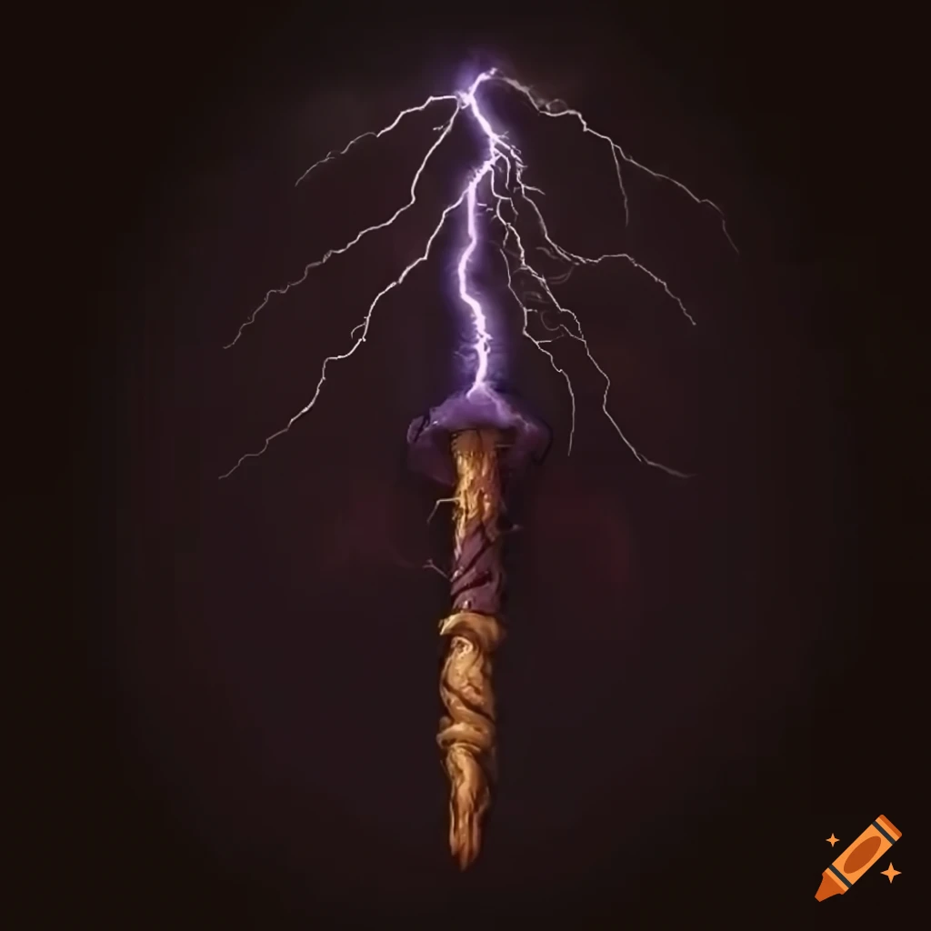 Dark lightning wand in lovecraftian style on Craiyon