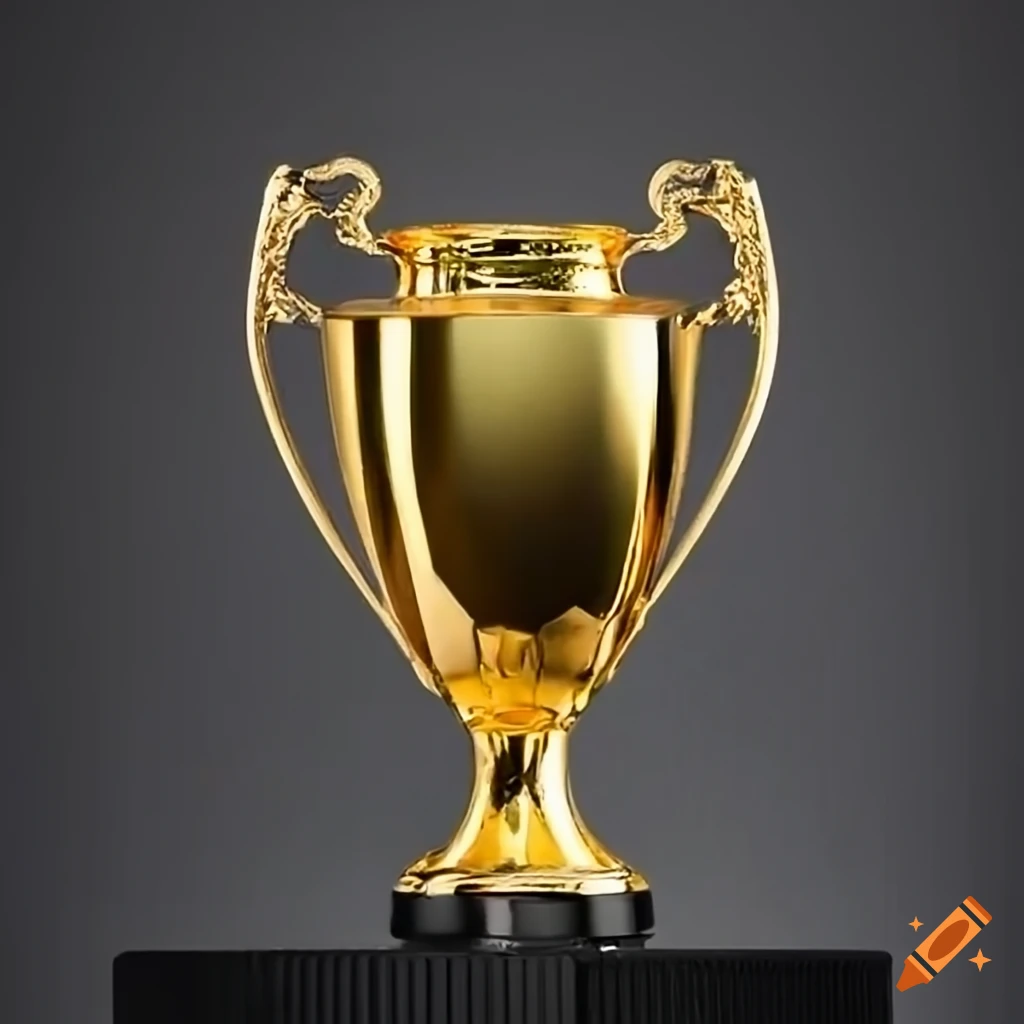 Golden football-style trophy on Craiyon