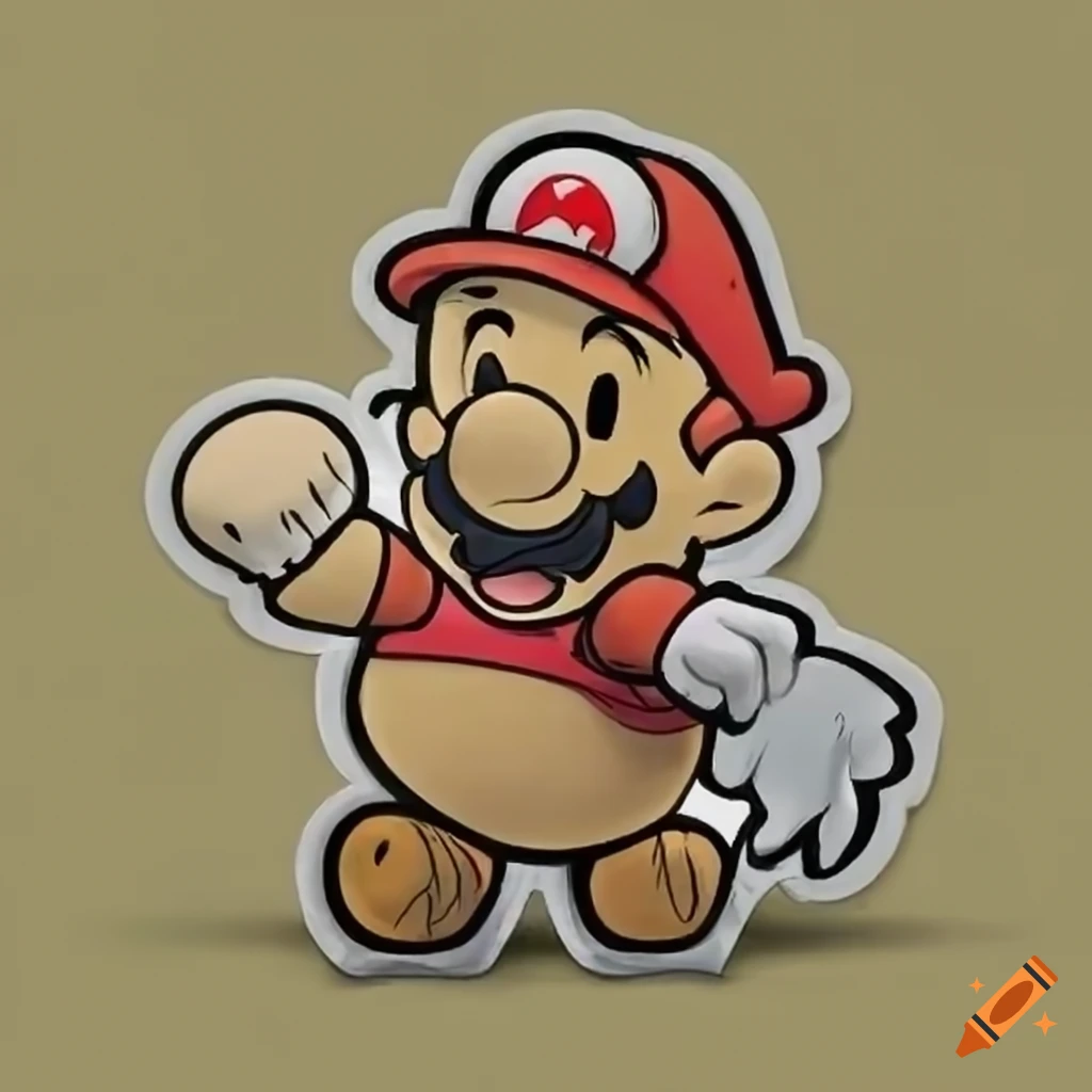 Winnie the pooh in paper mario art style on Craiyon