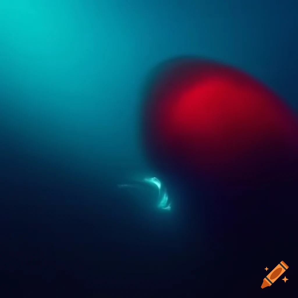 Deep red and deep blue abstract art on Craiyon