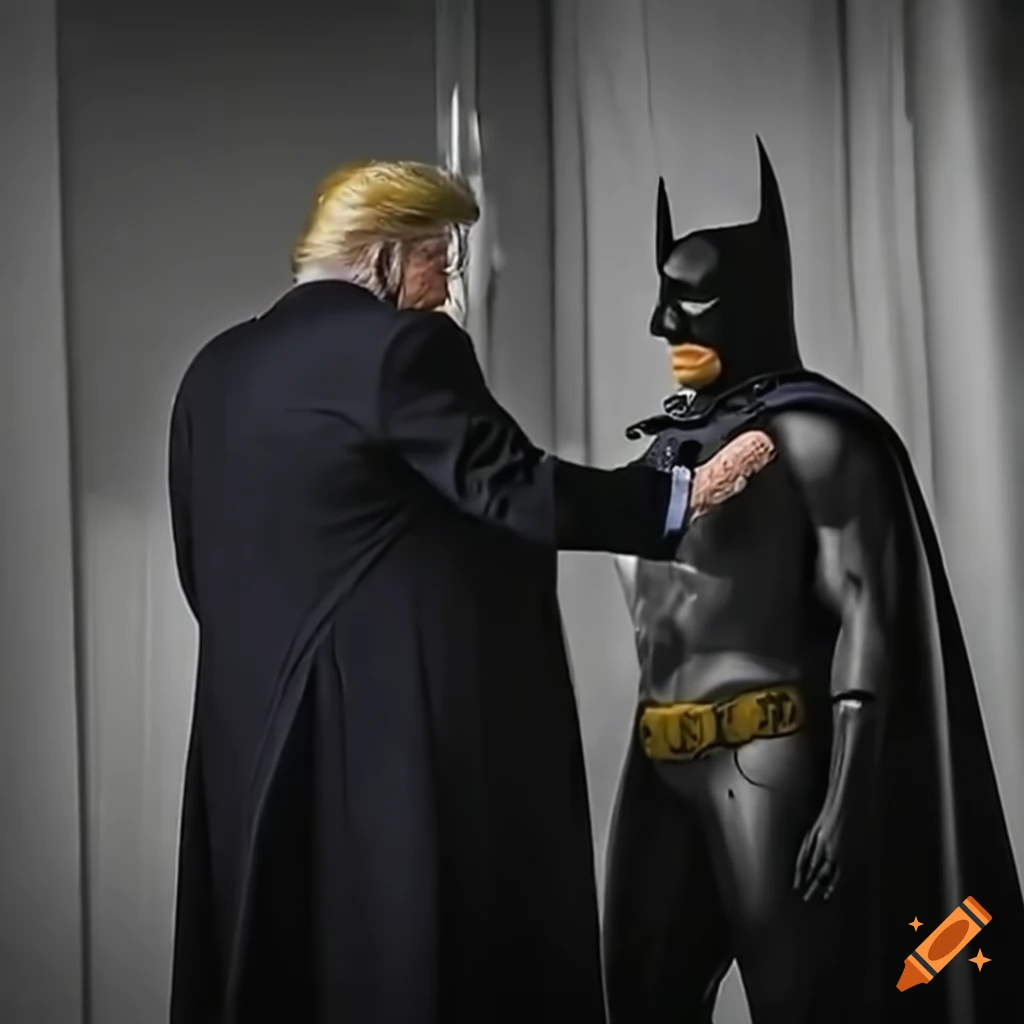 Donald trump joking around with a batman in the style of vincent van ...