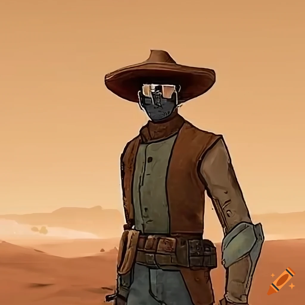 Desert rangers in a fallout-inspired desert cowboy setting on Craiyon