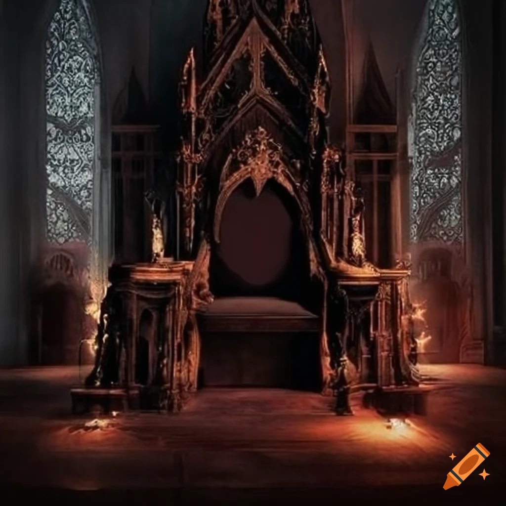 Gothic medieval lavish throne room on Craiyon