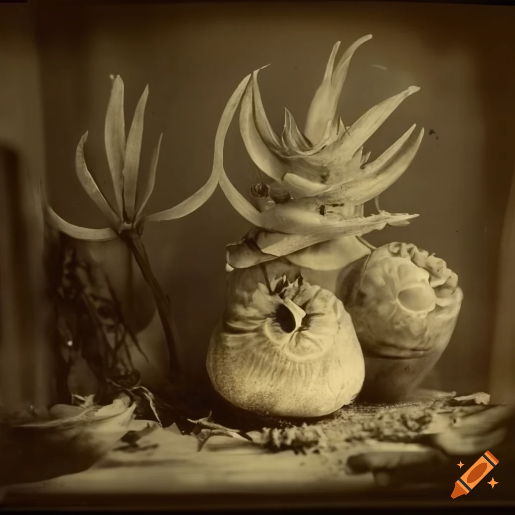 Garden with mutated animals and plants in bio art photography on Craiyon