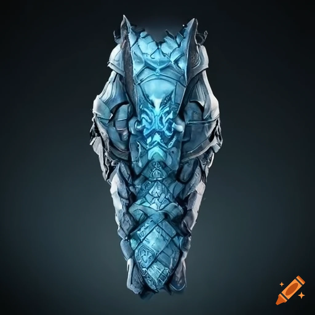 Stylish arm bracer armor with intricate ice design on Craiyon