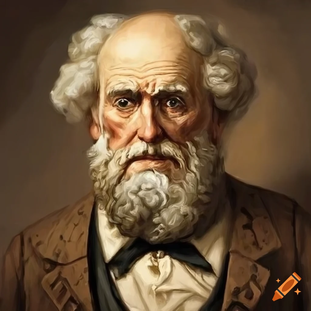 Old victorian english philosopher man portrait on Craiyon