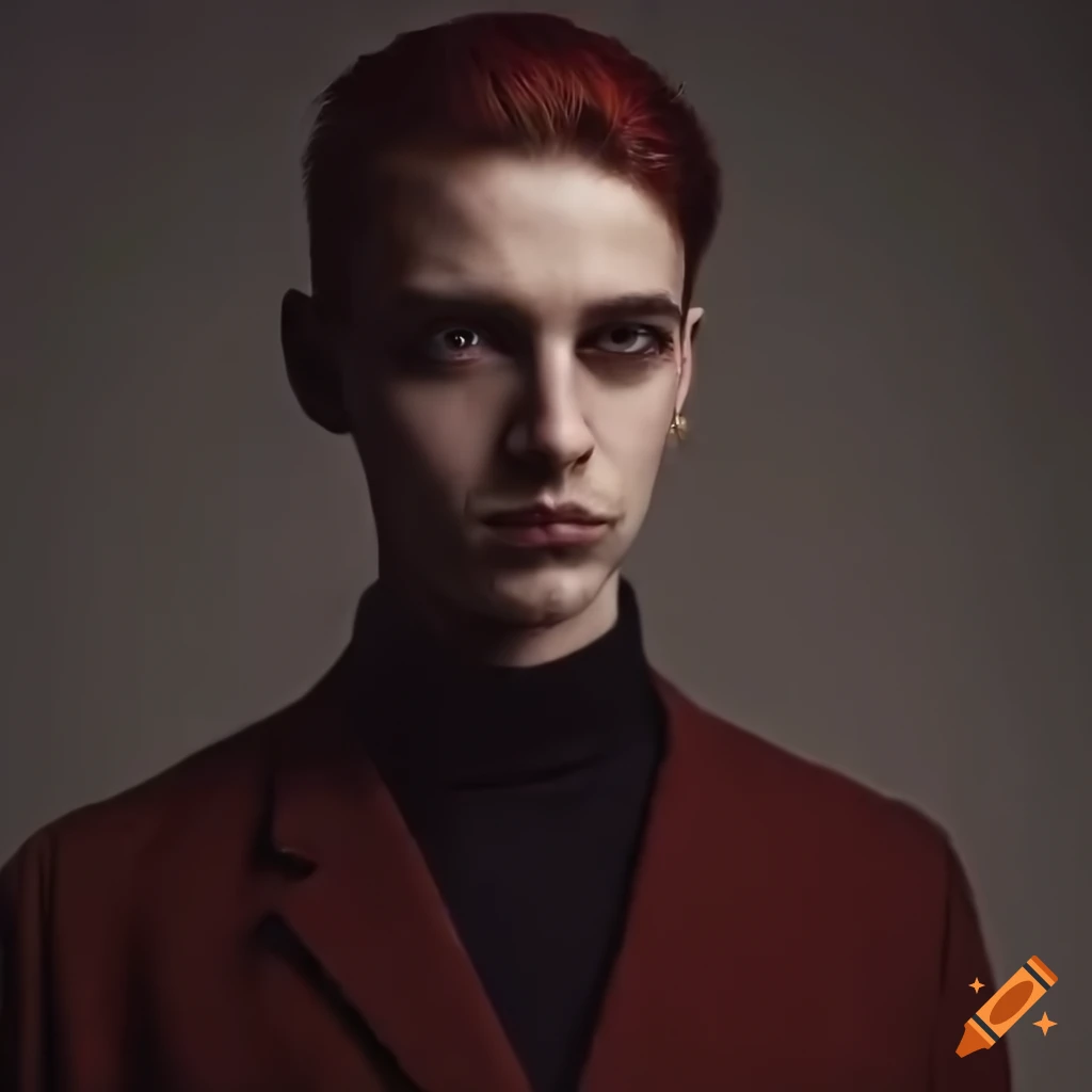 Portrait of a middle-aged man with distinctive features and a smile on ...