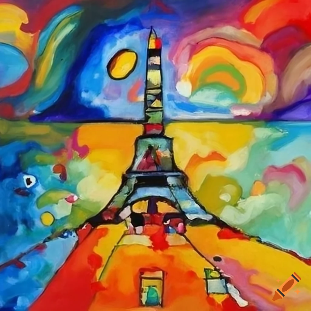 Paris cityscape painting by wassily kandinsky on Craiyon