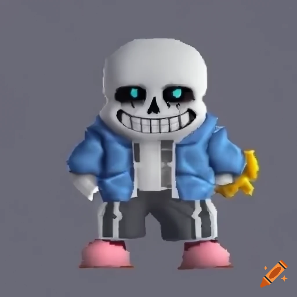 Sans of Undertale in real Super Mario 64 style screenshot on Craiyon