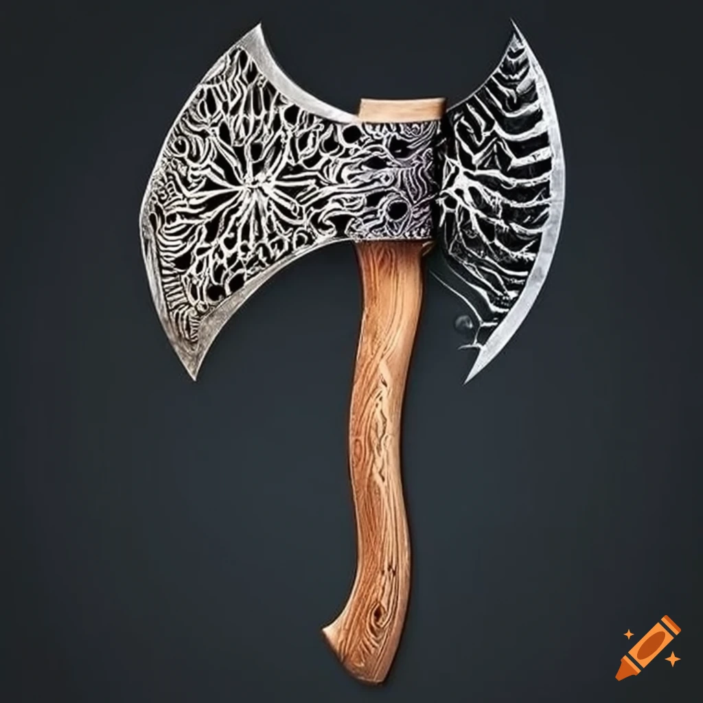 Intricately designed spiderweb axe for bedroom decor on Craiyon