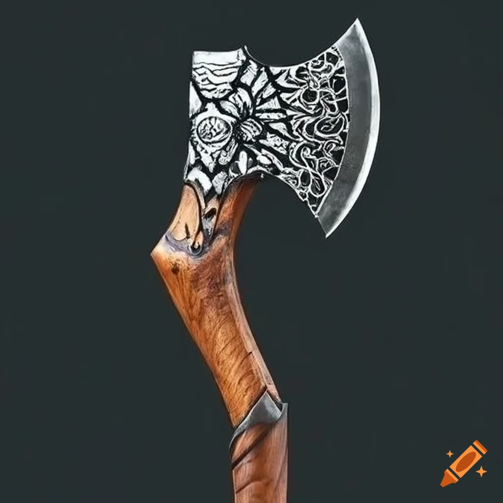 Intricately designed spiderweb axe for bedroom decor on Craiyon