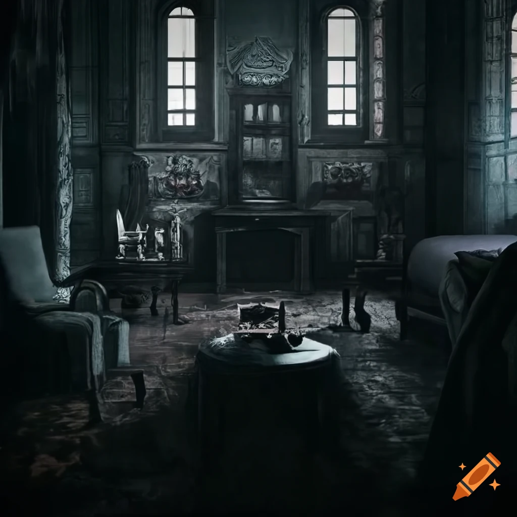 Gothic dormitory living room on Craiyon