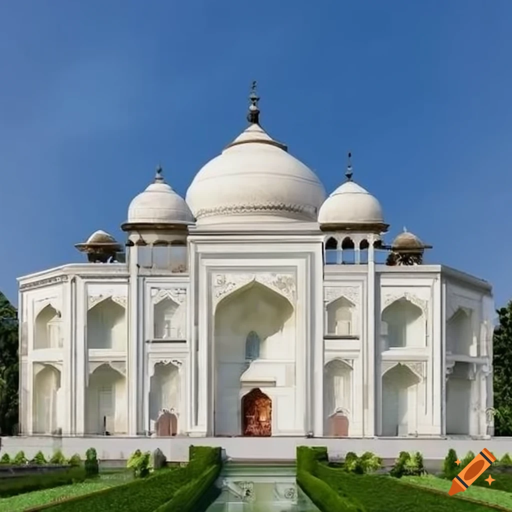 Frontal elevation of Mughal Mahal White House Whitemarsh Lynnewood in ...