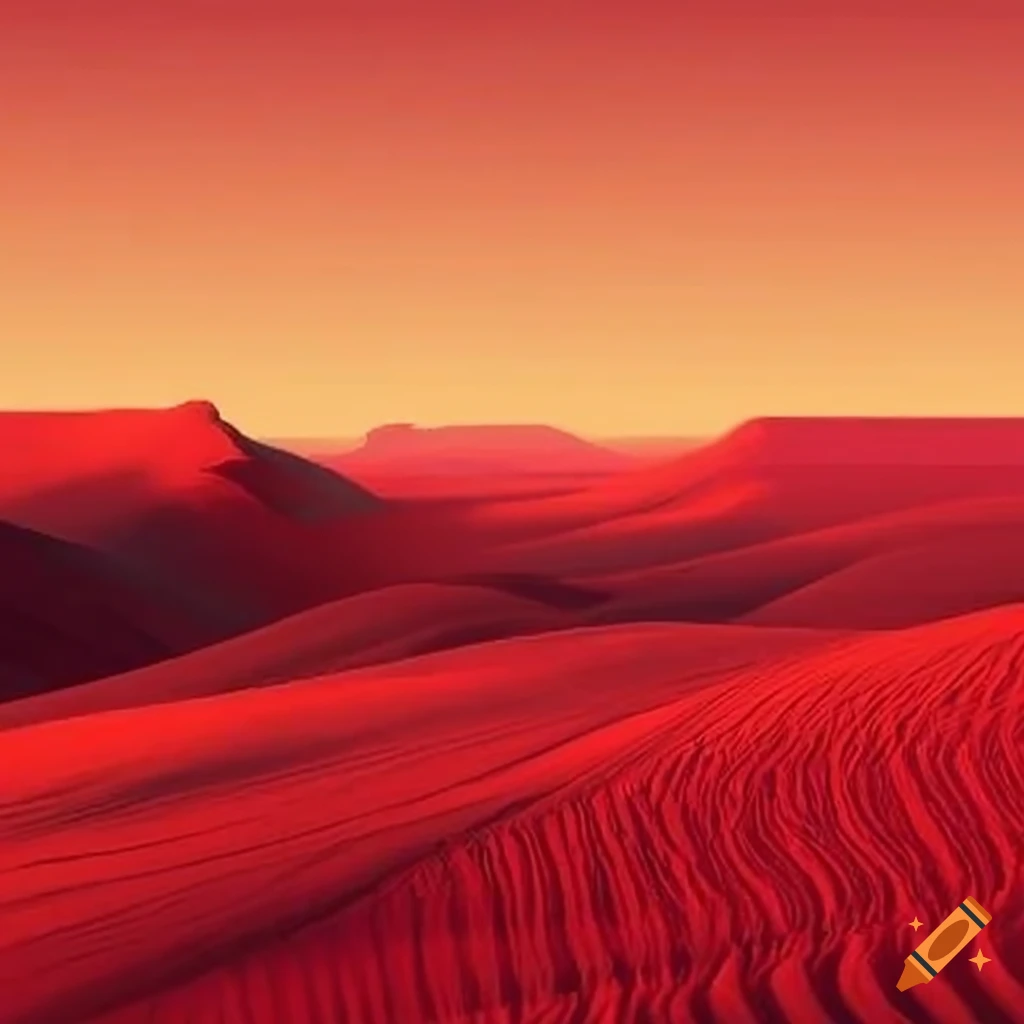 Red landscape on Craiyon