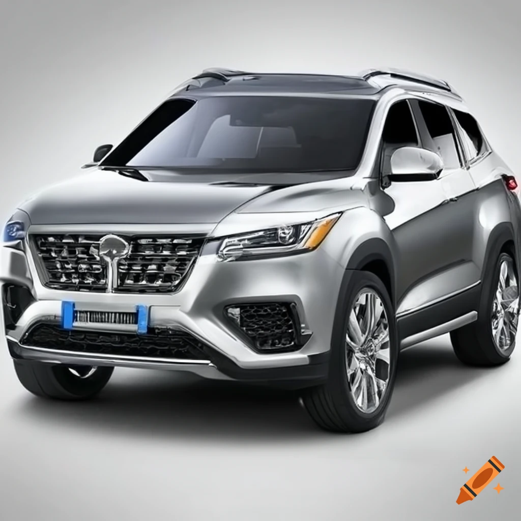 Modern silver suv on Craiyon