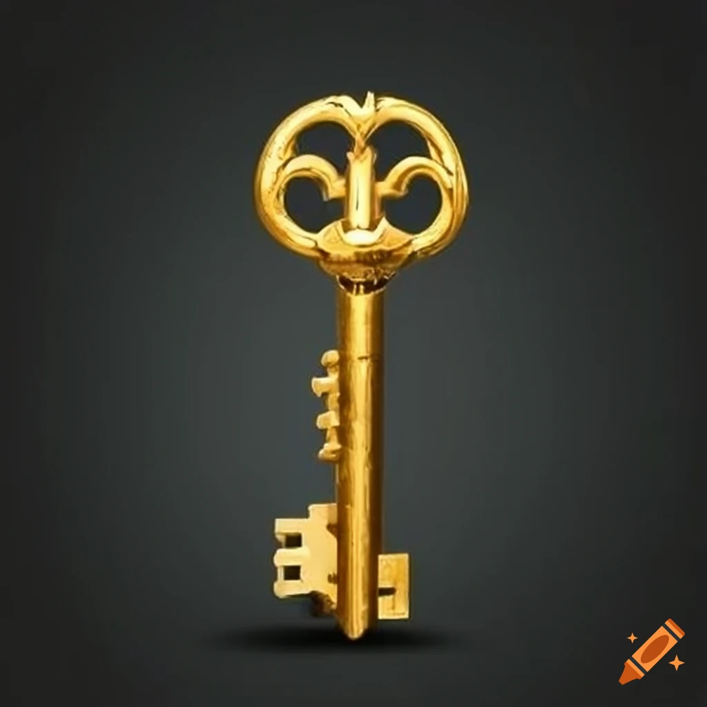 Big golden key on Craiyon