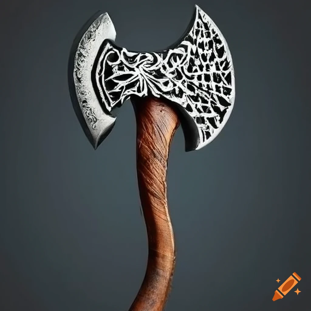 Intricately designed spiderweb axe for bedroom decor on Craiyon