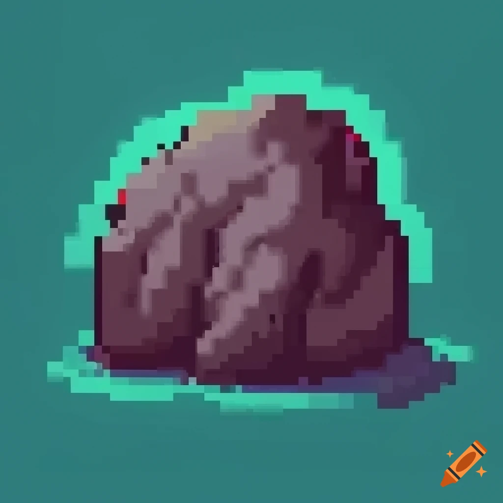Detailed pixel art of a boulder on Craiyon