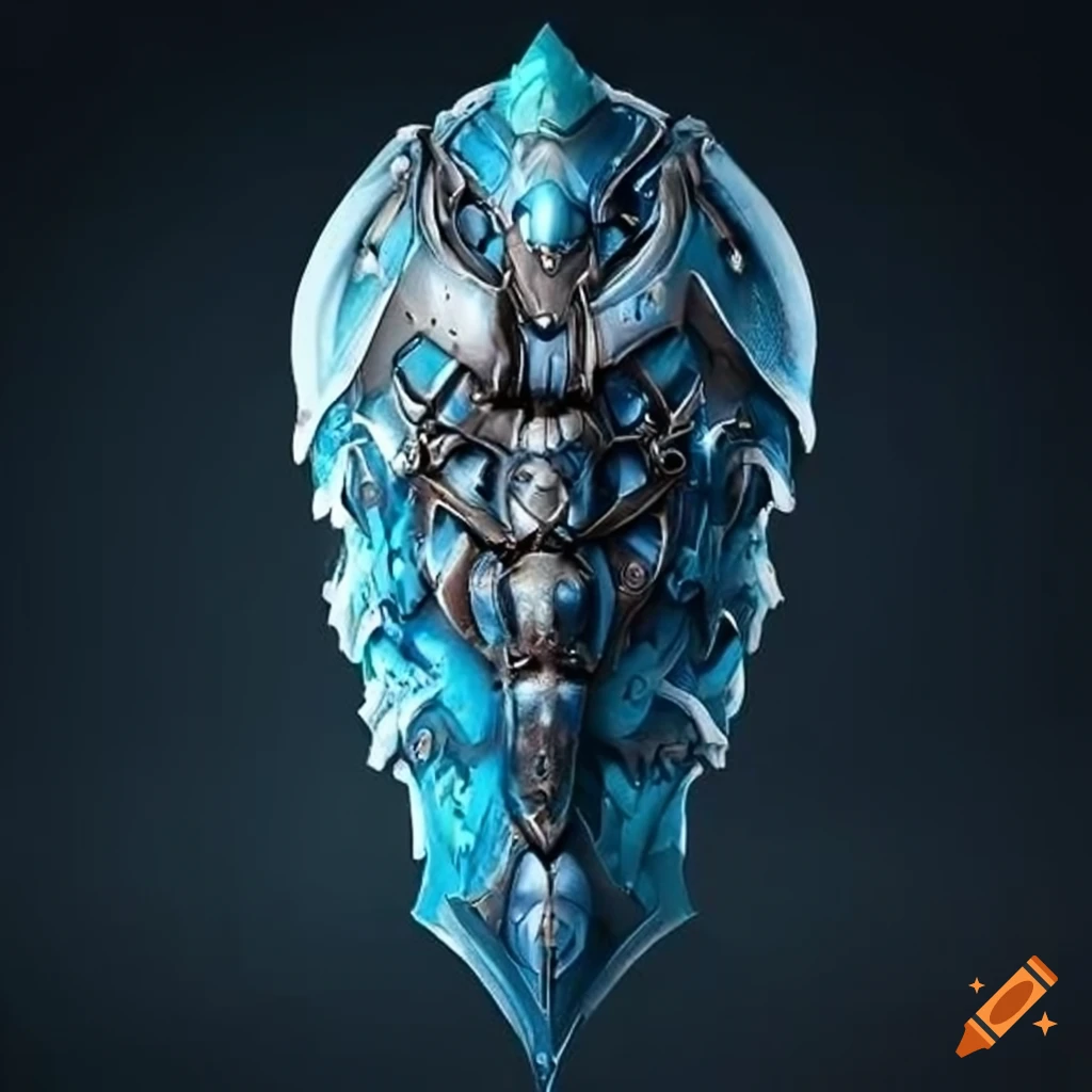 Stylish arm bracer armor with intricate ice design on Craiyon