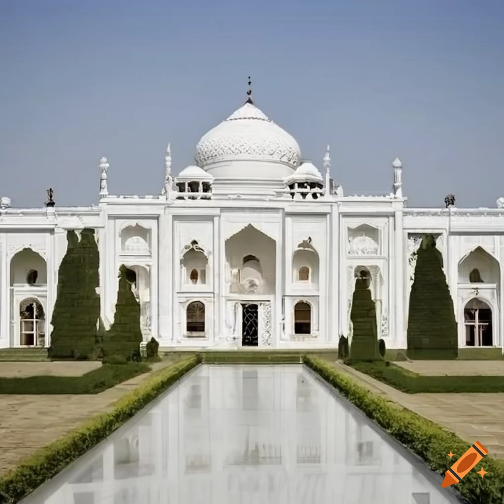 Frontal elevation of Mughal Mahal White House Whitemarsh Lynnewood in ...